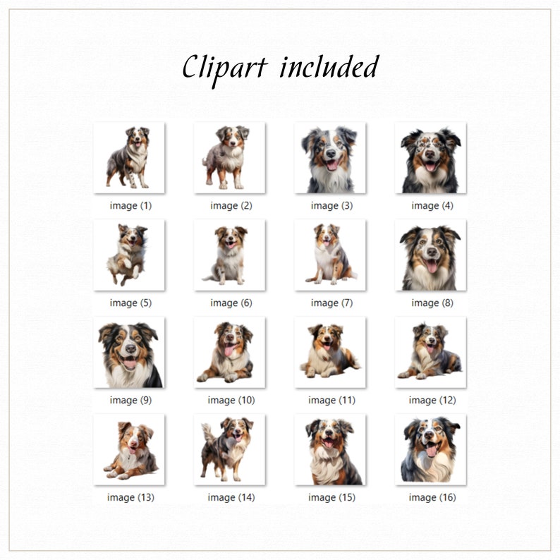 Australian Shepherd Clipart, Shepherd Silhouette, Aussie Dog, Pet ...