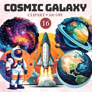 Cosmic Galaxy Clipart, Watercolor, Space Clipart, Galaxy, Universe, Png ...