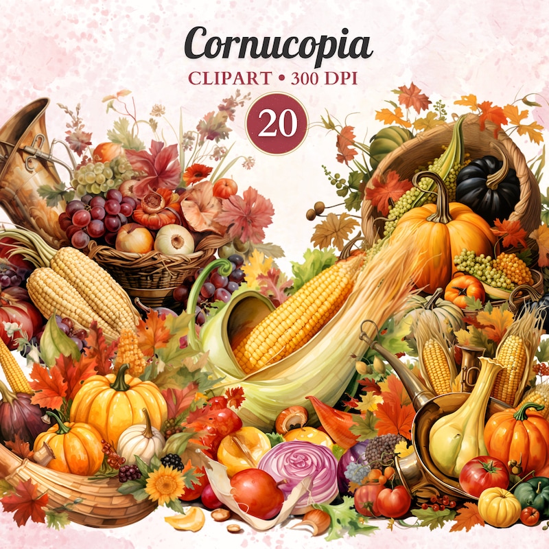 Cornucopia Clipart - Etsy