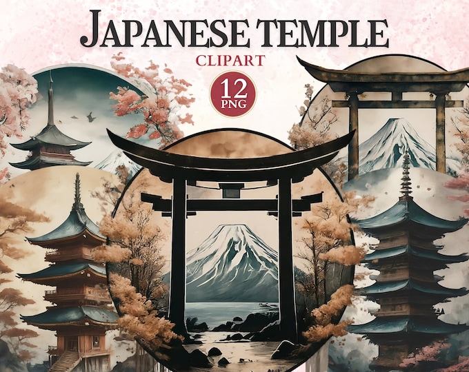 8 Japan Shinto Shrine (traditional Japanese Shrine) Watercolor Clipart ...