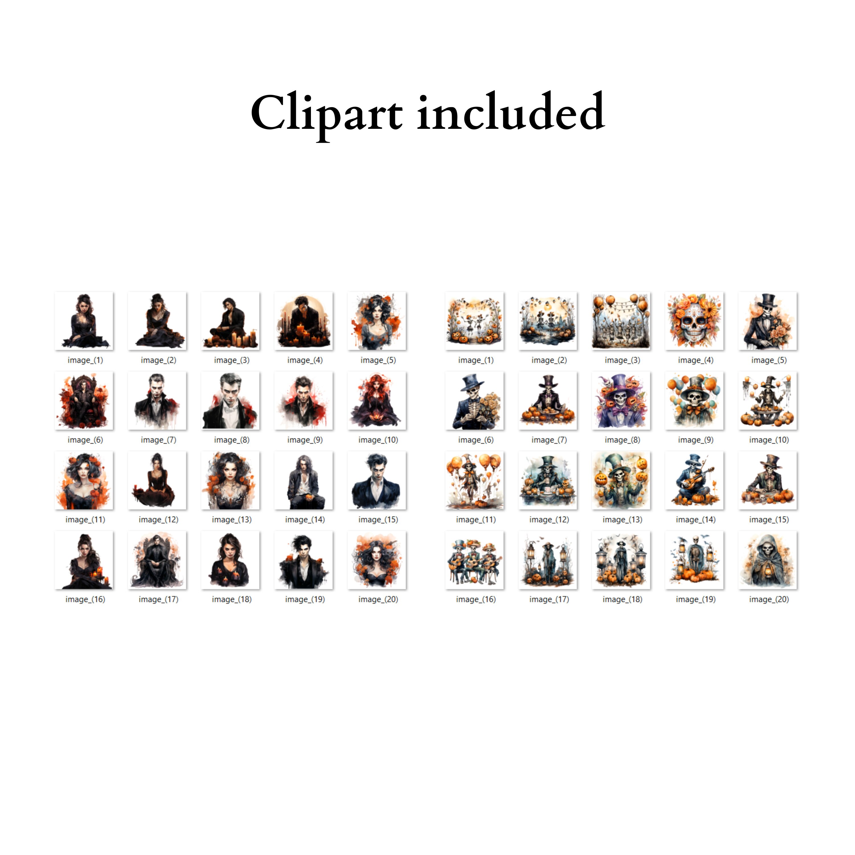 Halloween Characters Clipart Bundle Scary Clipart Halloween - Etsy