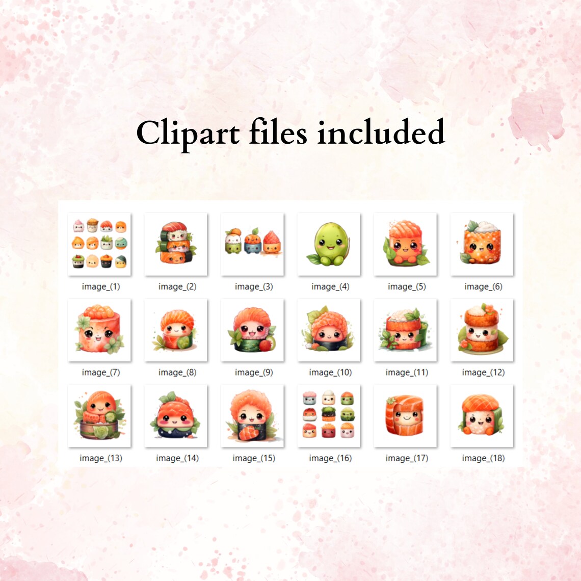 Kawaii Sushi Clipart, Cute Sushi, Kawaii Food Clipart, Cute Japanese ...