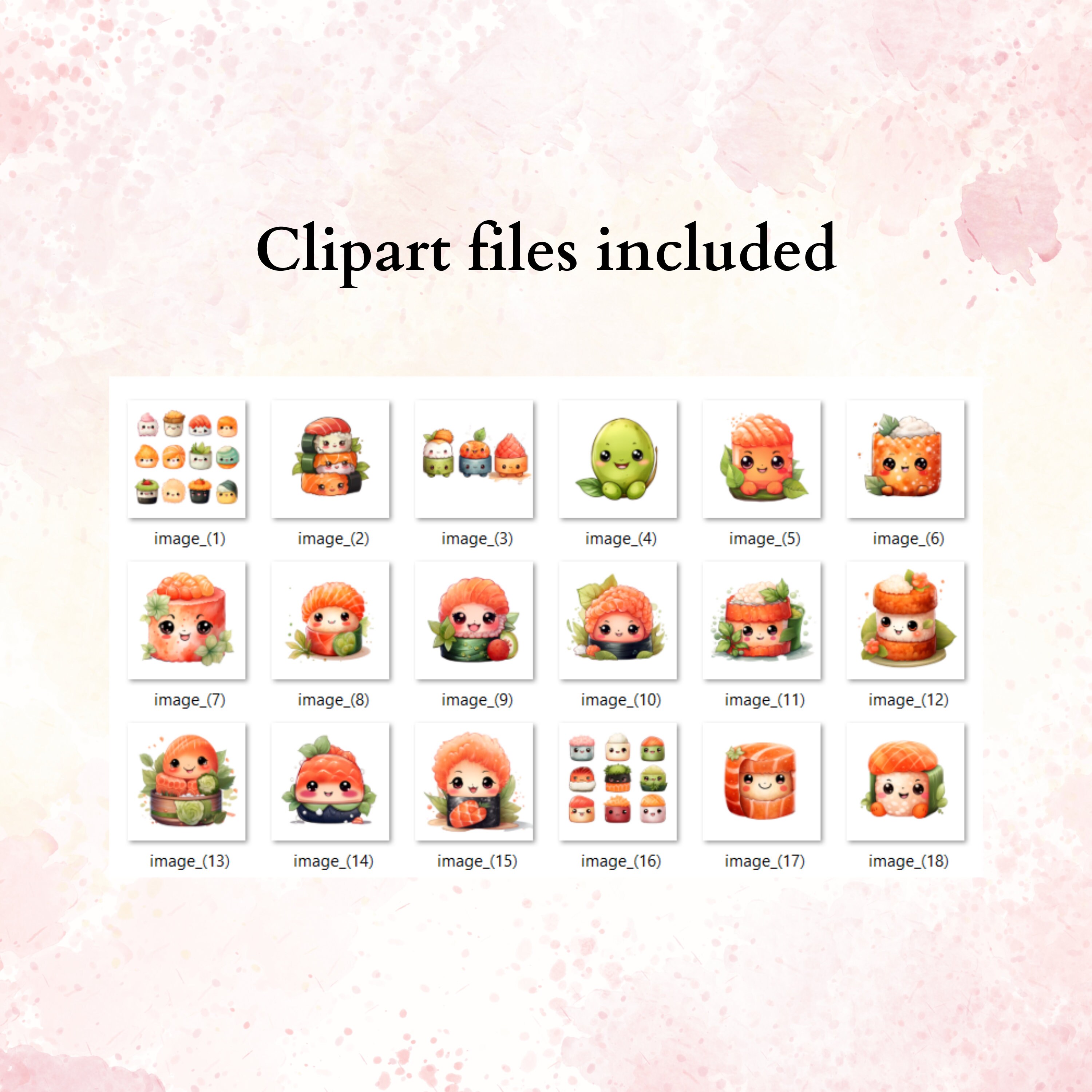 Kawaii Sushi Clipart, Cute Sushi, Kawaii Food Clipart, Cute Japanese ...
