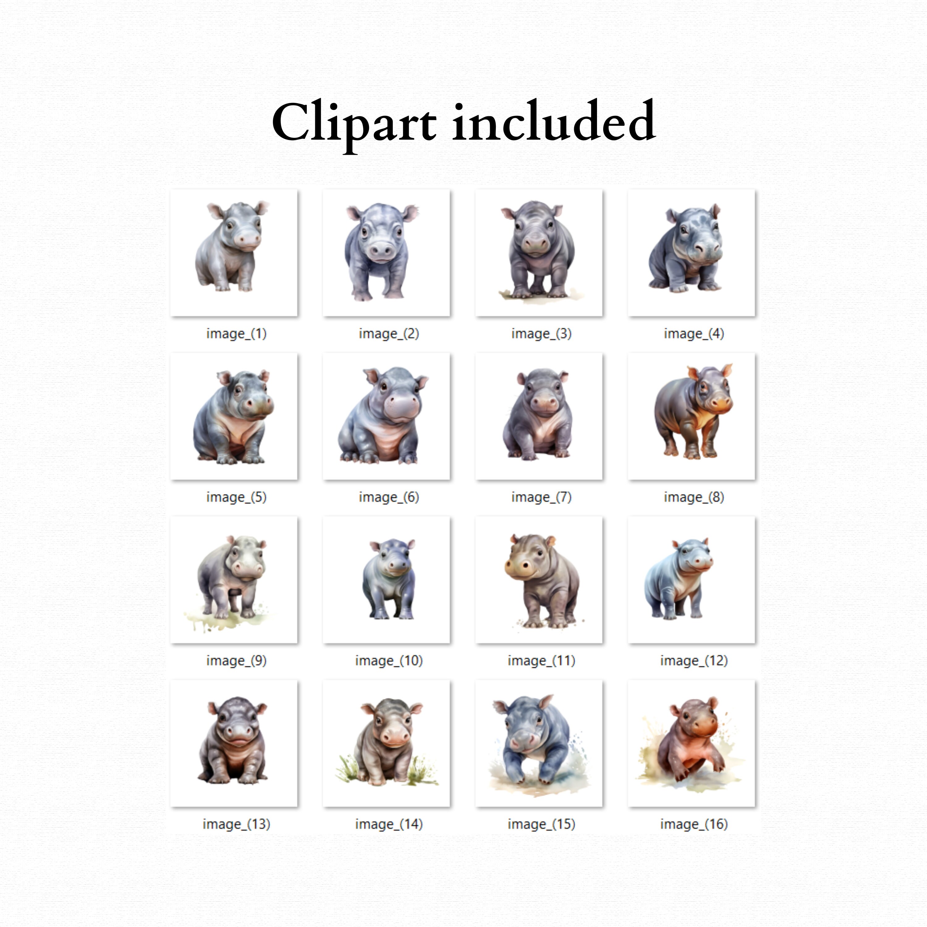 Baby Hippo Clipart, Hippo Png, Safari Animals, Baby Safari, Nursery ...