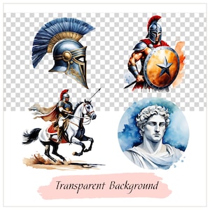 Ancient Greek Clipart Bundle, Greek Warrior Clipart, Sparta, Gladiator ...