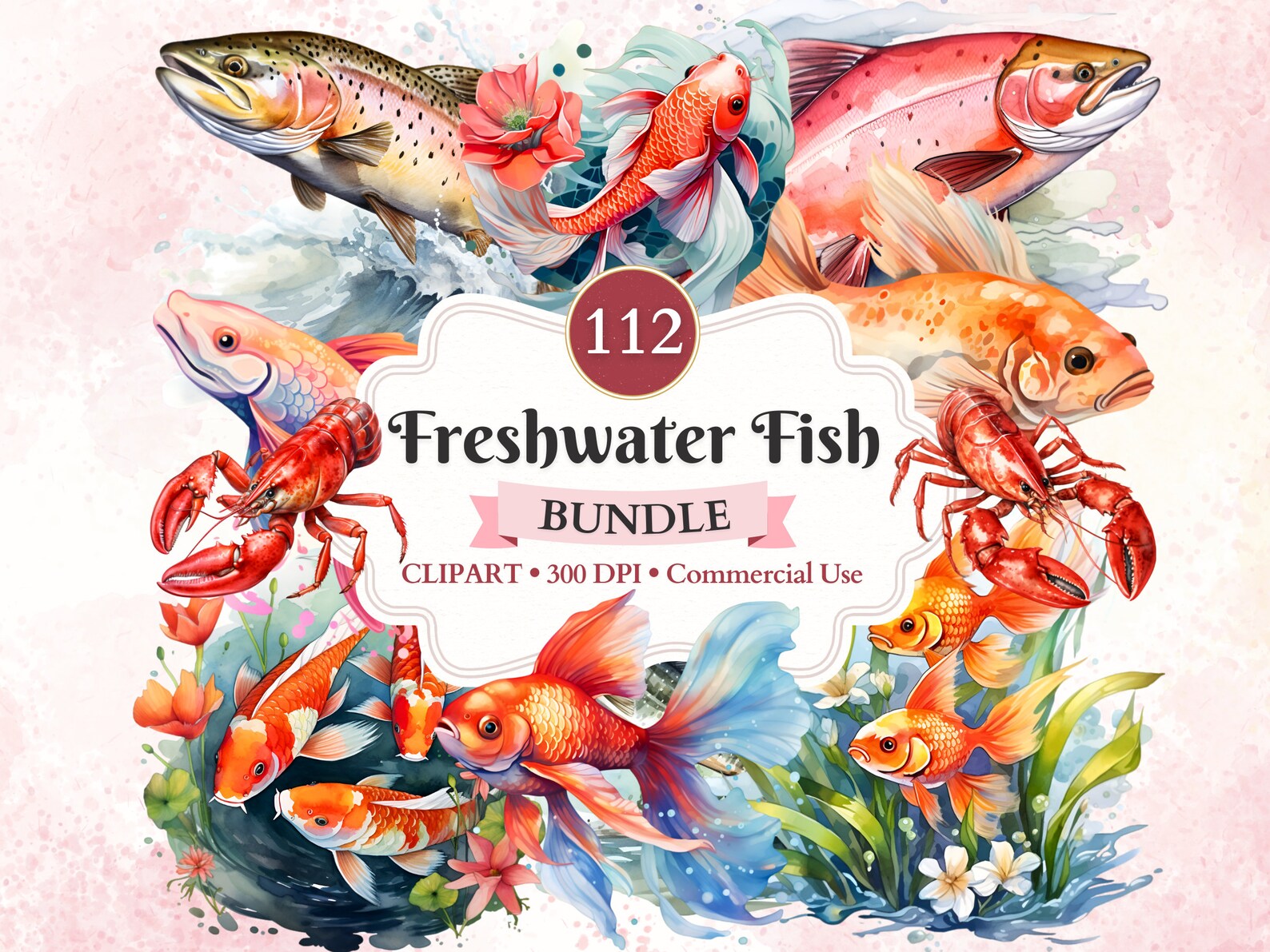 Freshwater Fish Clipart Bundle Fish Clipart Fish Silhouette - Etsy