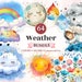 Weather Clipart Bundle, Sky Background, Kawaii Weather, Rainy Day ...