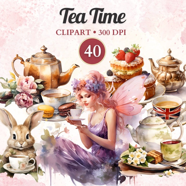 Tea Time Clipart - Etsy