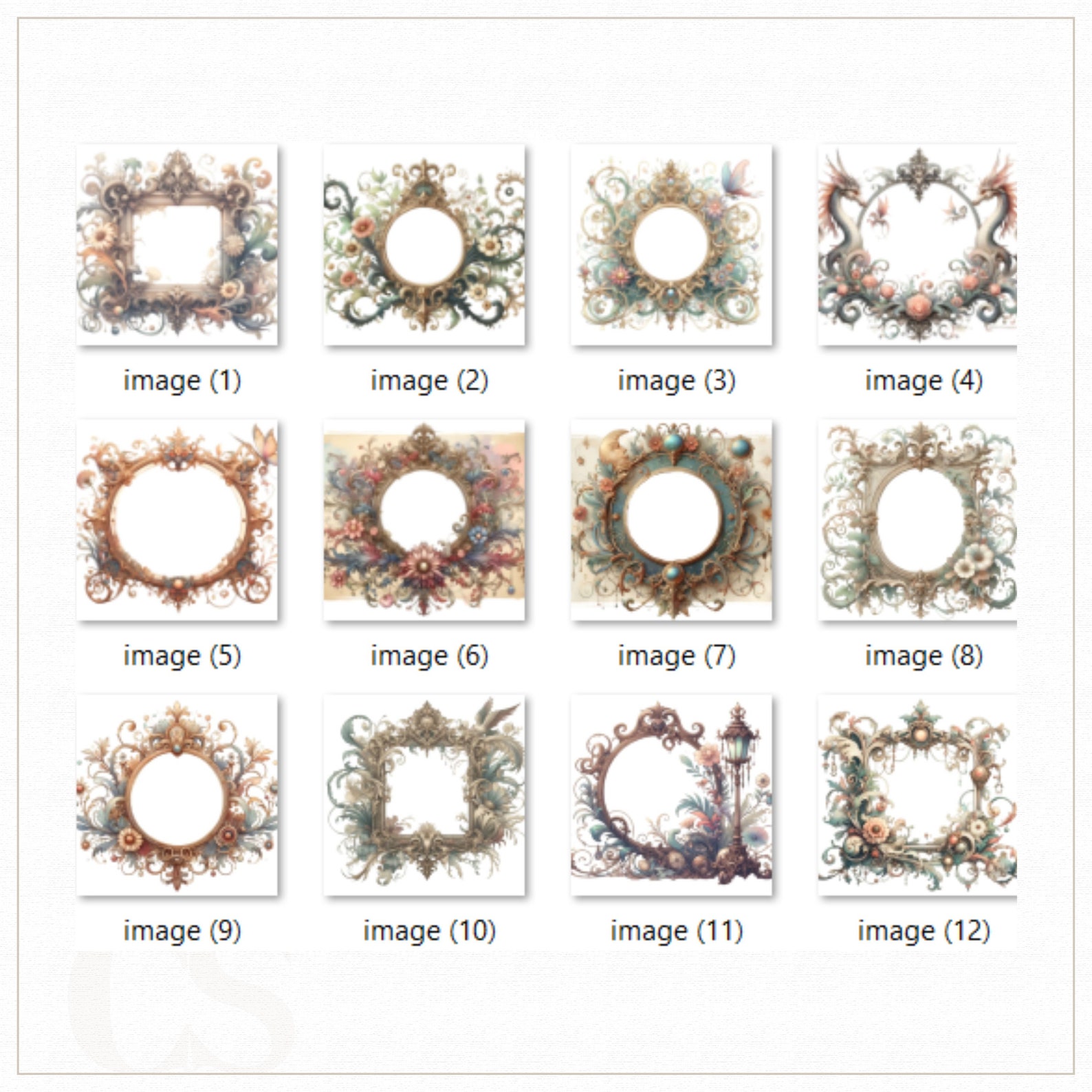 Fantasy Frame Clipart, Whimsical Png, Old Antique Printable Frames Png ...