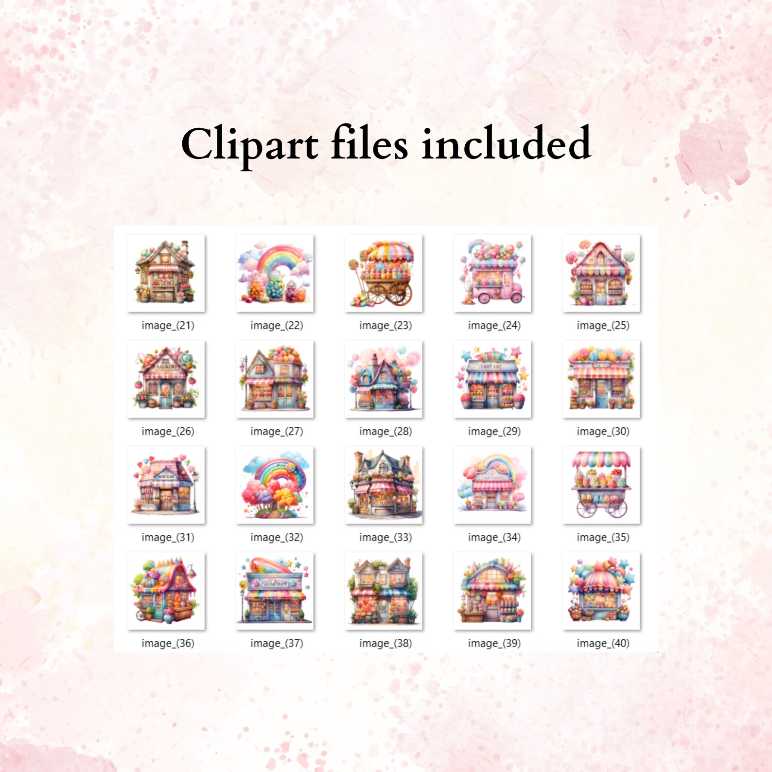 Rainbow Candy Shop Clipart, Candy Storefront Clipart, Candy Store ...