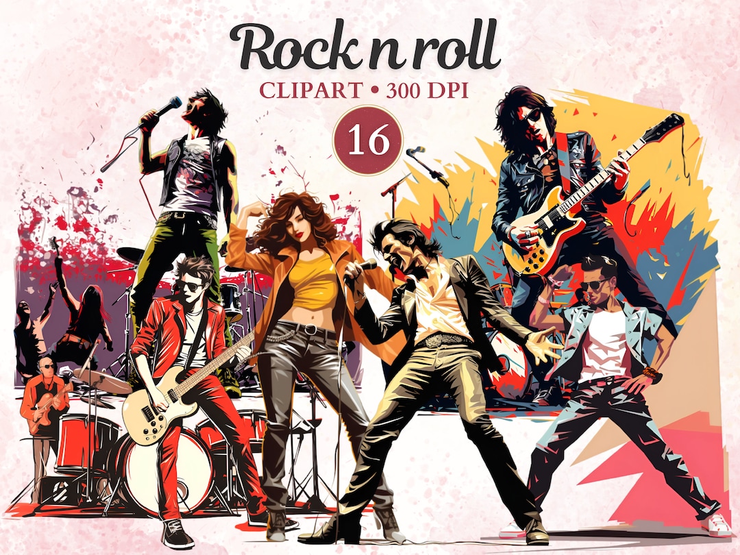 Rock N Roll Clipart, Rock N Roll 1950s, Rock Band Png, Rock Concert ...