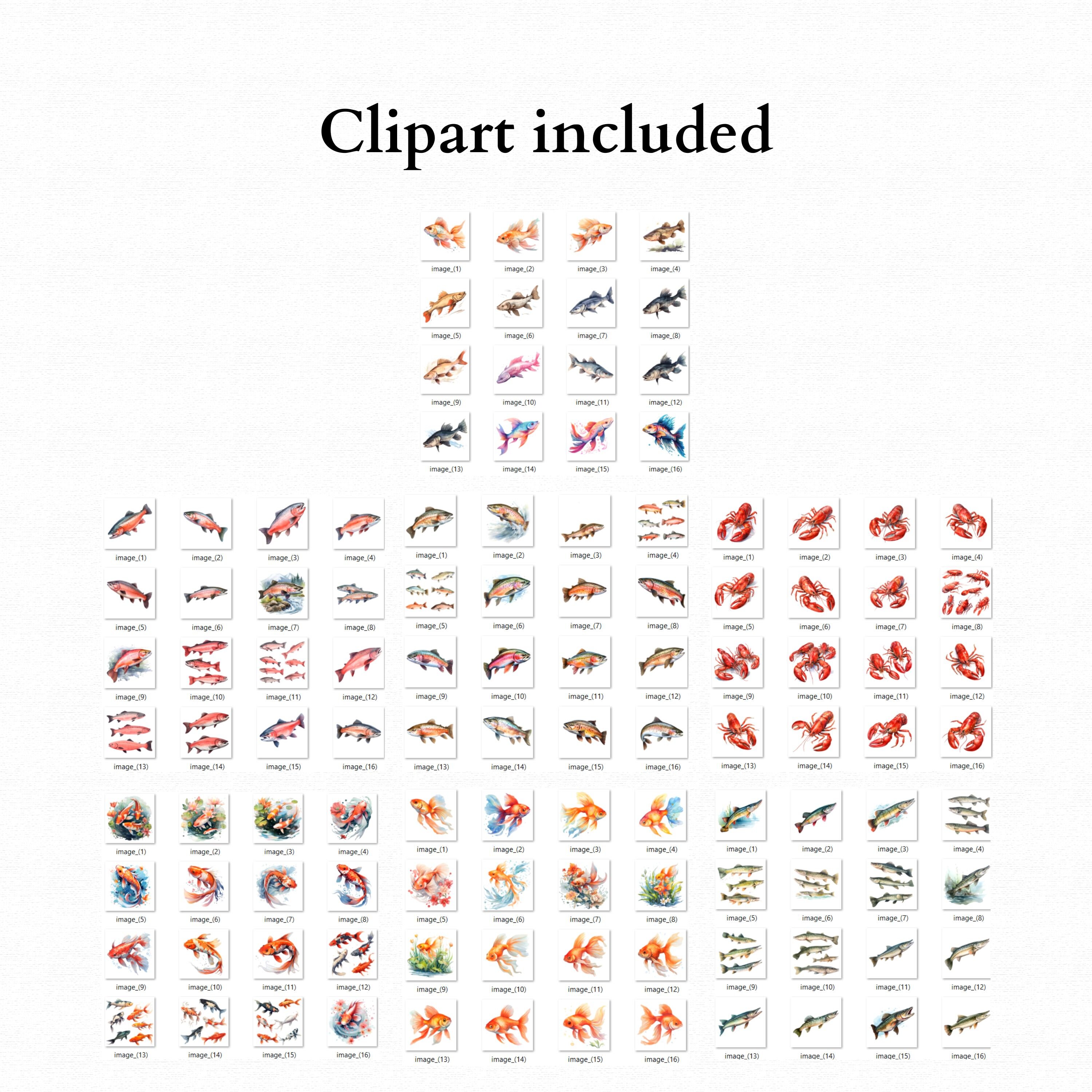 Freshwater Fish Clipart Bundle Fish Clipart Fish Silhouette - Etsy