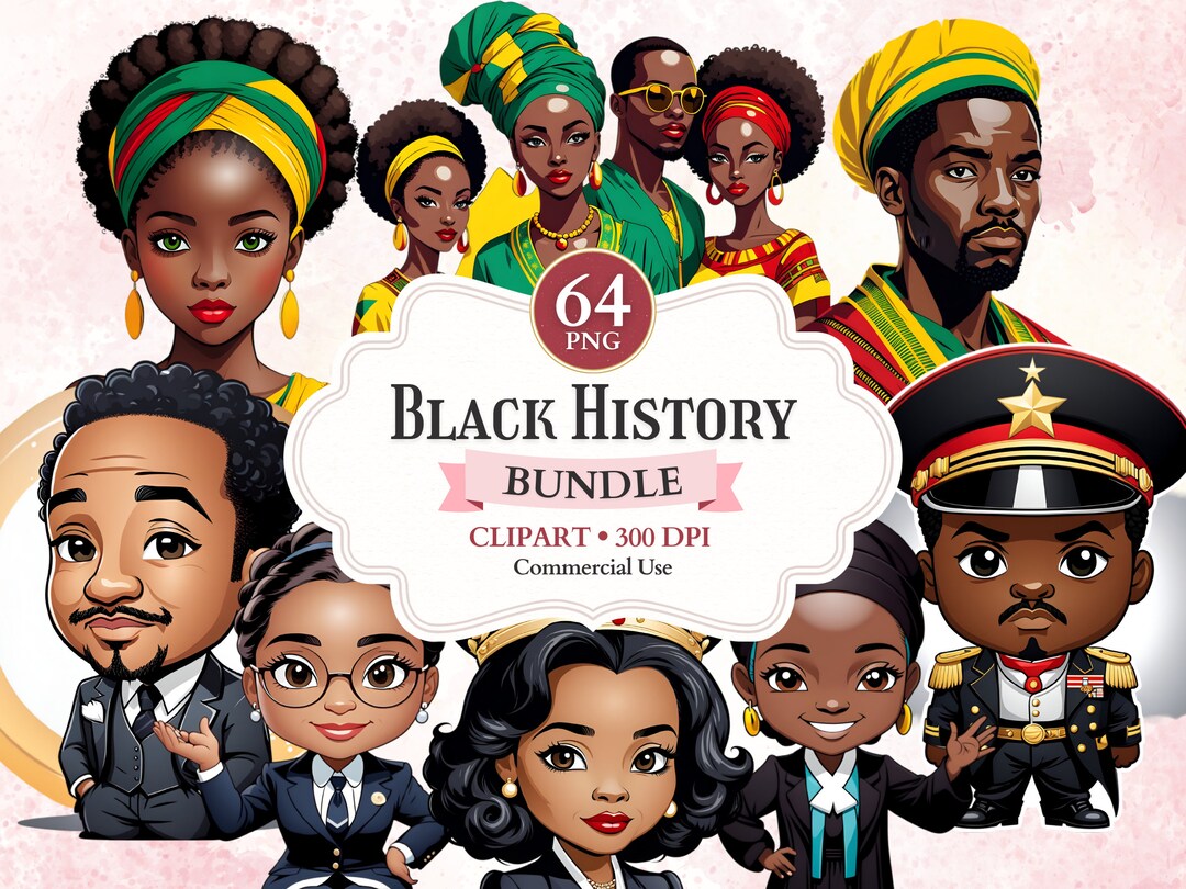 Black History Clipart Bundle, Afroamerican, Afro Png, Juneteenth Png ...