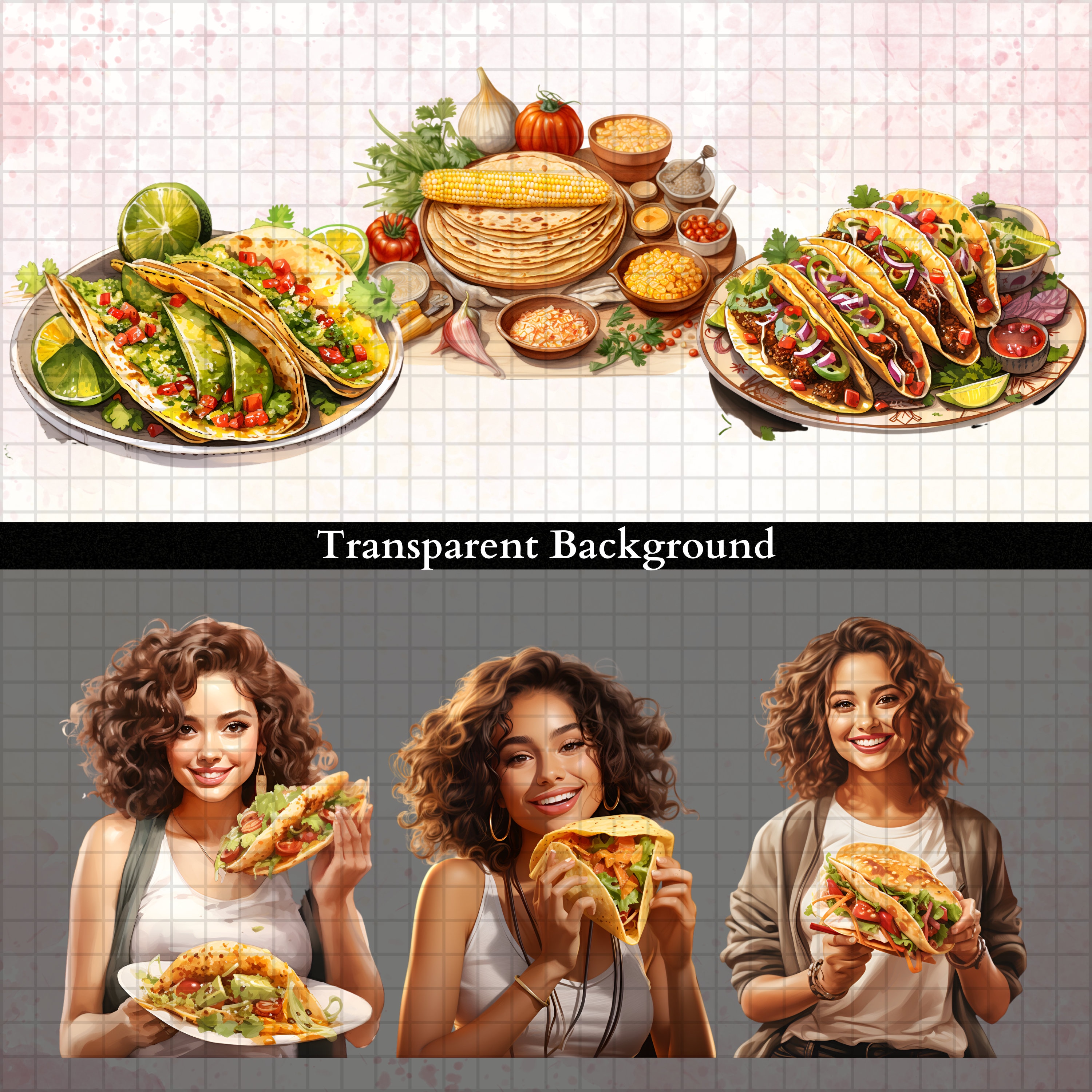Taco Clipart Taco Tuesday Mexican Food Mexican Fiesta - Etsy