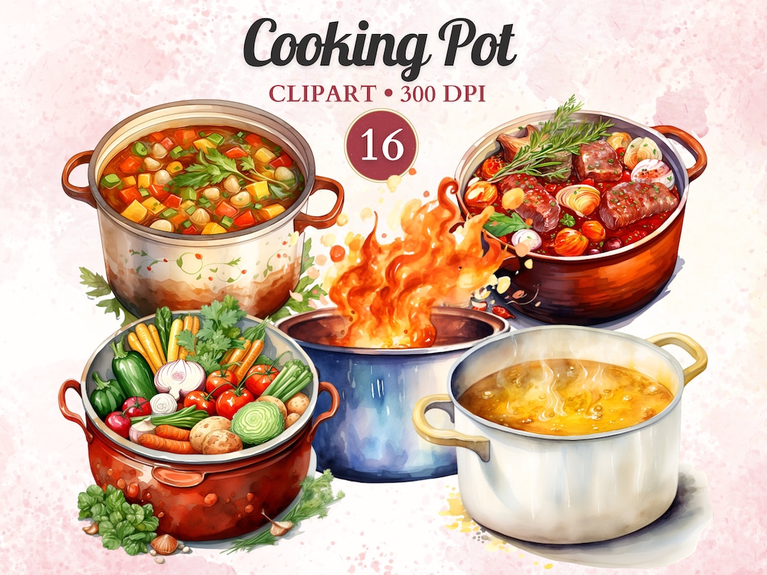 Cooking Pot Clipart, Pots and Pans, Cooking Clipart, Cooking Utensil ...