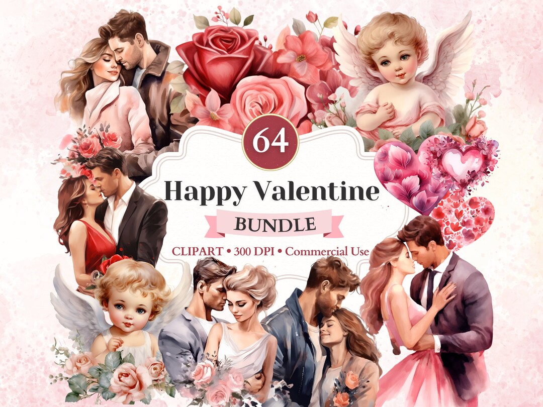 Happy Valentine Clipart Bundle, Cupid, Cherub, Angel, Be Mine Png ...