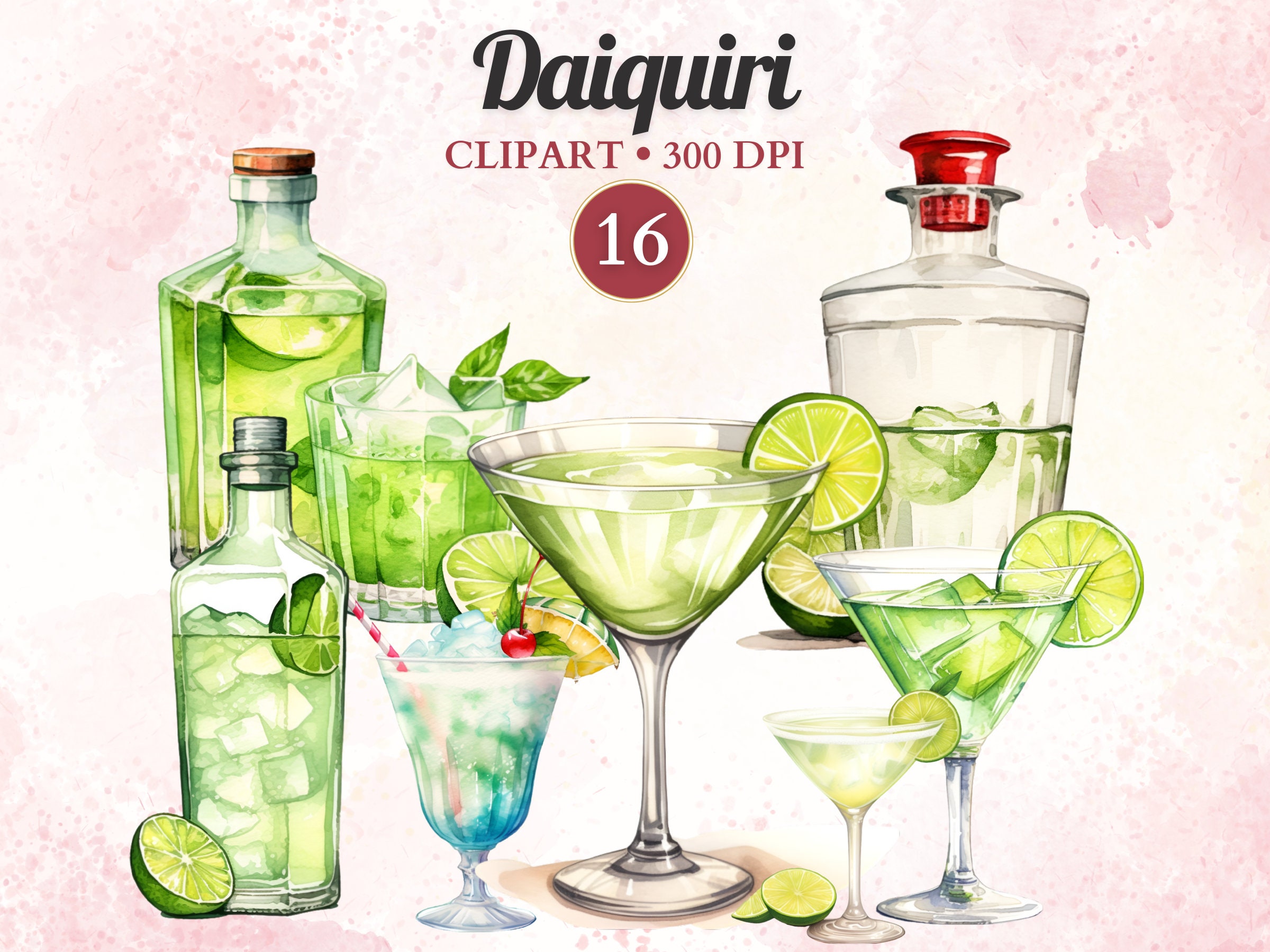 Daiquiri Clipart Daiquiri Png Glass Cocktail Clipart - Etsy