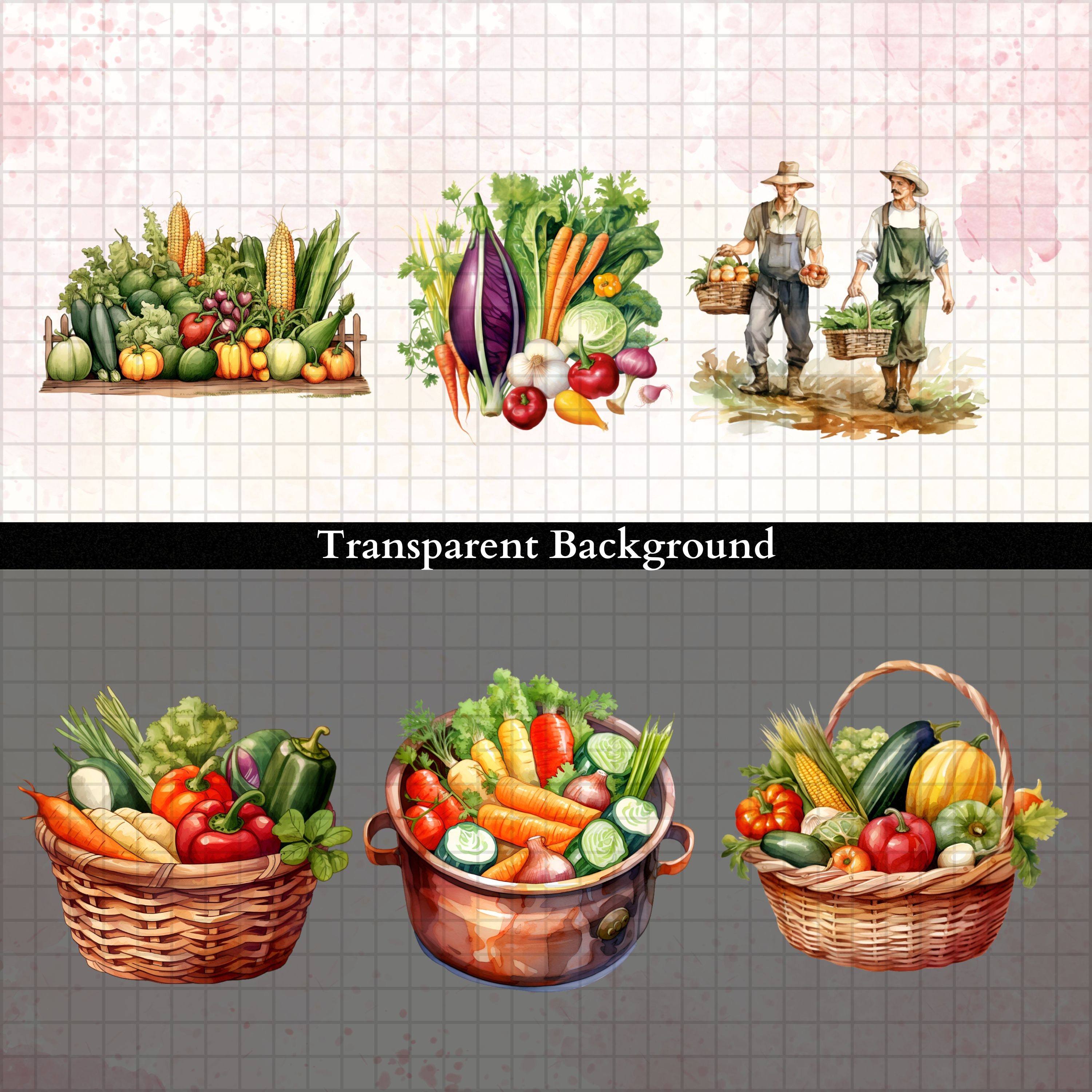 Garden Vegetables Clipart, Watercolor, Png, Healthy Food, Veggie, Vegan ...