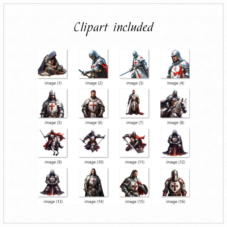 Knight Templar Clipart, Medieval Knight, Sword Clipart, Armor, Medieval ...
