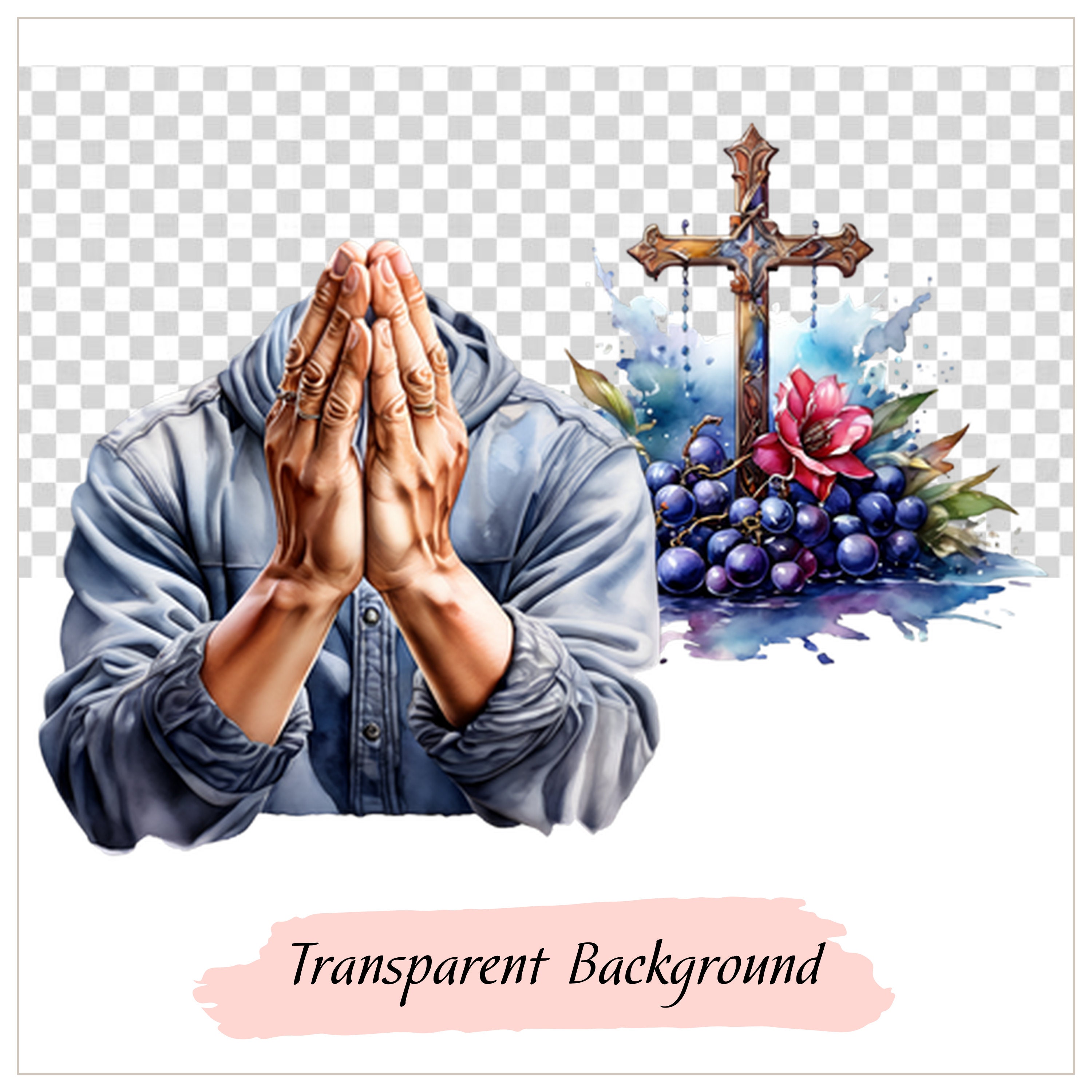 Pray Clipart Bundle, Praying Hands, Faith Cut File, Prayer Graphics ...