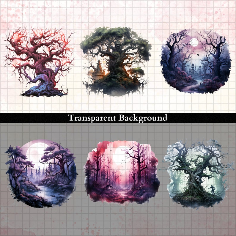 Haunted Tree Clipart, Haunted Mansion, Dead Tree Clipart, Halloween ...