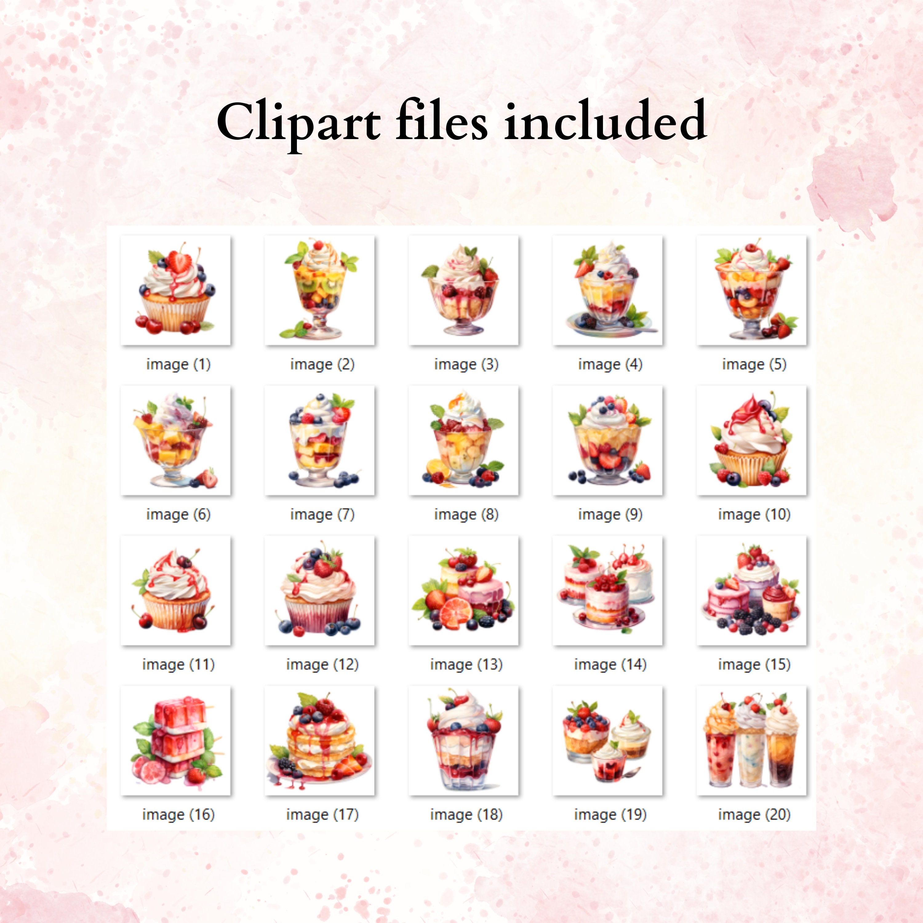 Watercolor Dessert Clipart Bundle Sweet Treats Watercolor - Etsy
