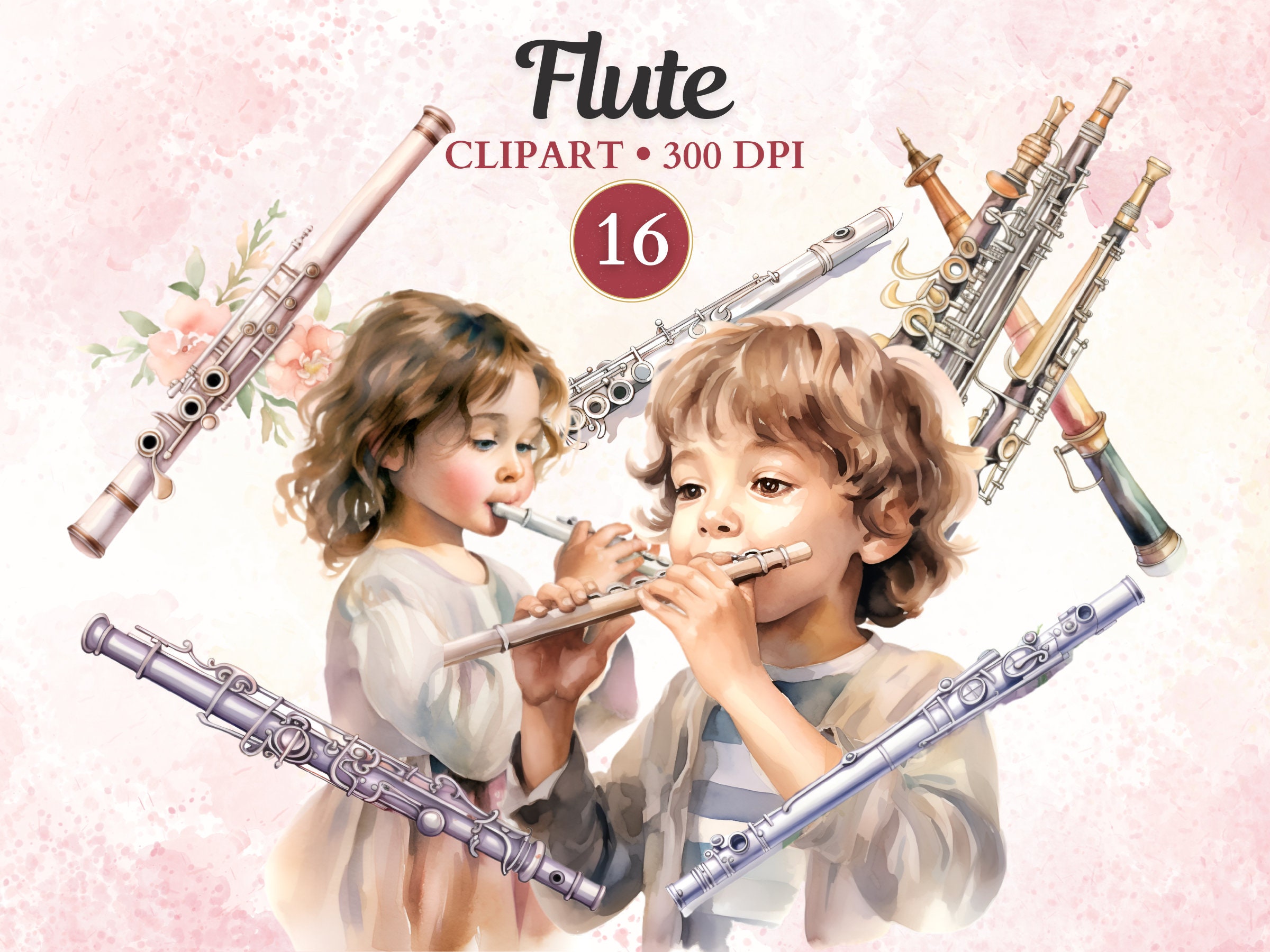 Marching Band Flute Clip Art