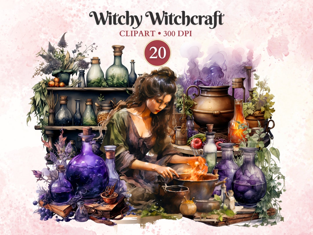 Witchy Witchcraft Clipart, Wiccan Clipart, Esoteric Clipart, Halloween ...