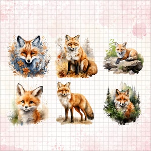 Fox Clipart, Watercolor, Fox Png, Woodland Animal, Forest Animal ...