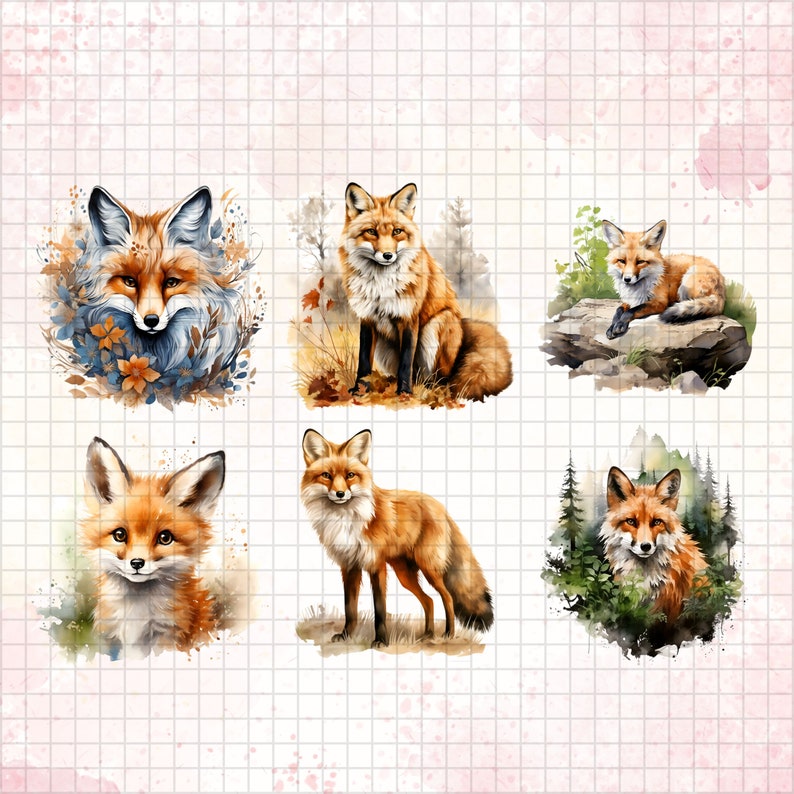 Fox Clipart, Watercolor, Fox Png, Woodland Animal, Forest Animal ...