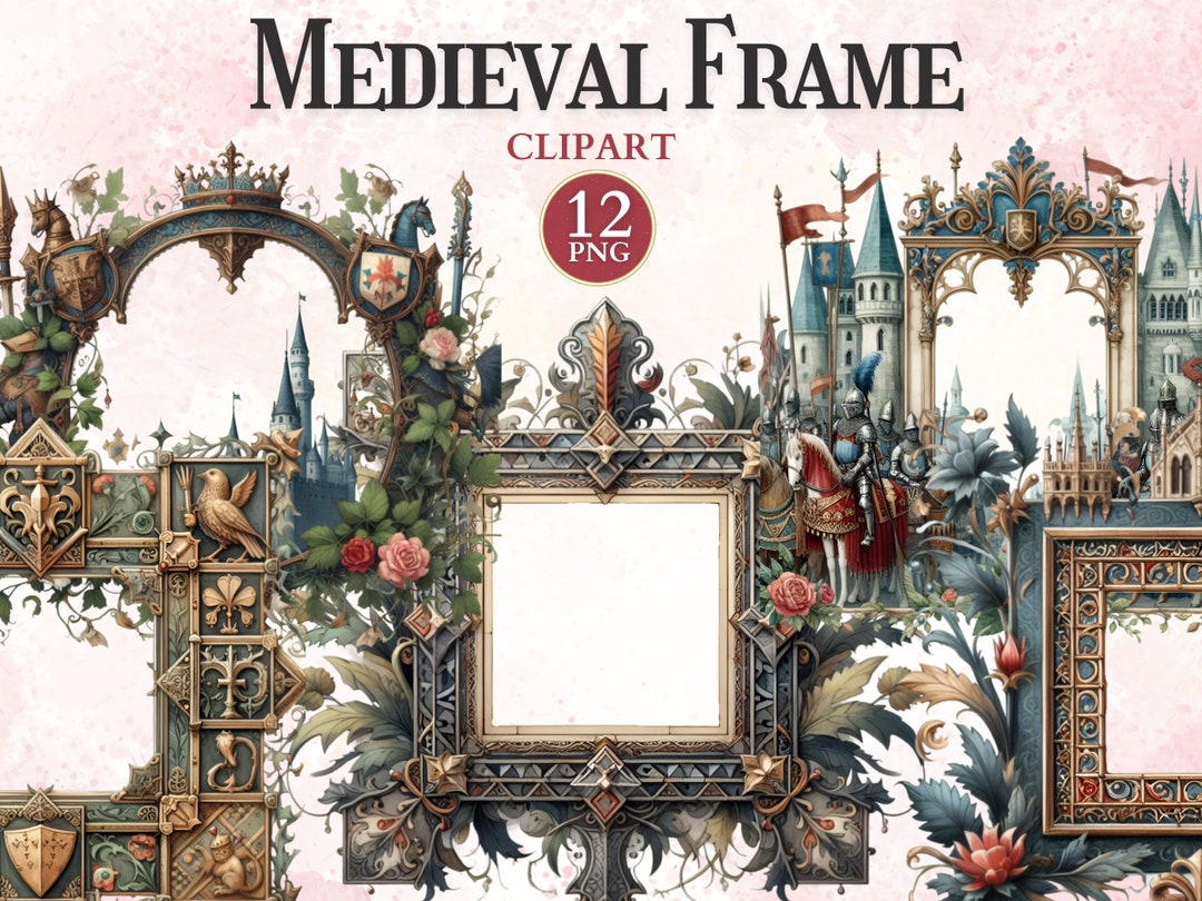 Medieval Frame Clipart, Antique Printable Frames Png to Ornate Picture ...