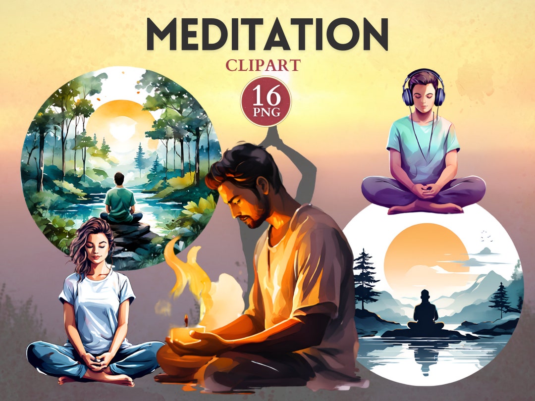 Meditation Clipart, Yoga Clipart, Yoga Png, Mindfulness, Mindful ...