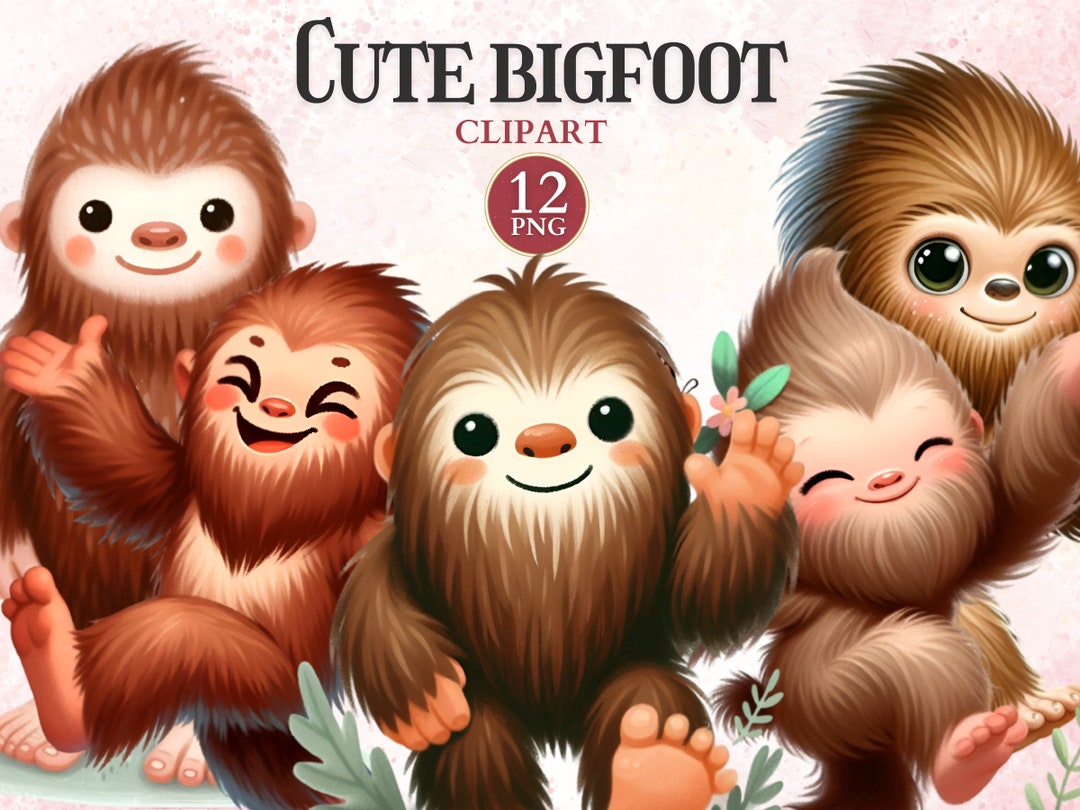 Cute Bigfoot Clipart, Sasquatch Png, Yeti Clipart, Mythical Creature ...
