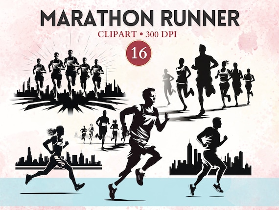 Clipart De Course De Marathon Groupe De Course De Marathon Vecteurs