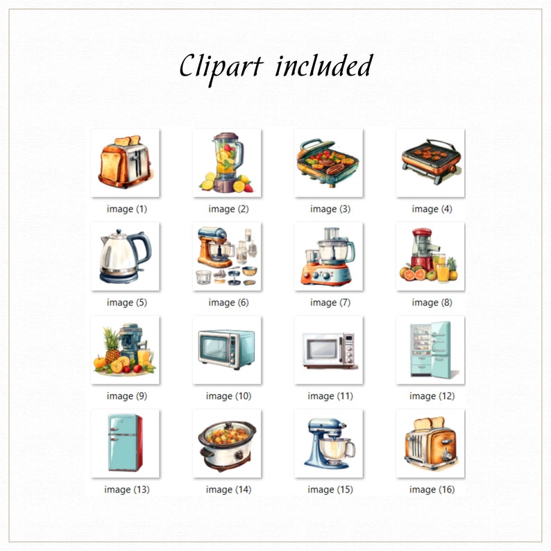 Kitchen Appliances Clipart Cooker Cooking Tools Kitchen - Etsy