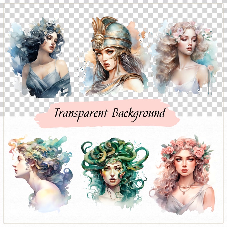 Greek Goddess Clipart Bundle Divine Feminine Mythology - Etsy