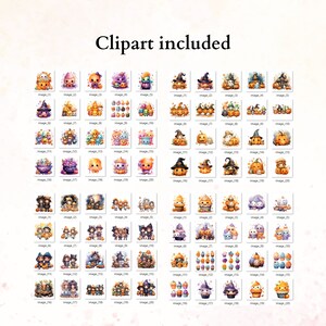 Kawaii Food Clipart Bundle, Halloween Clipart Png, Food Png, Sweets Png ...