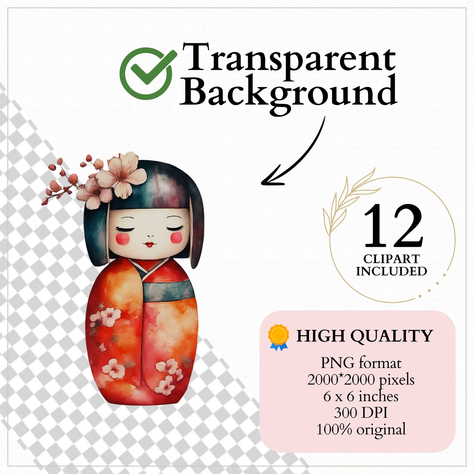 Kokeshi Doll Clipart, Japanese Culture, Japanese Png, Kimono Png ...
