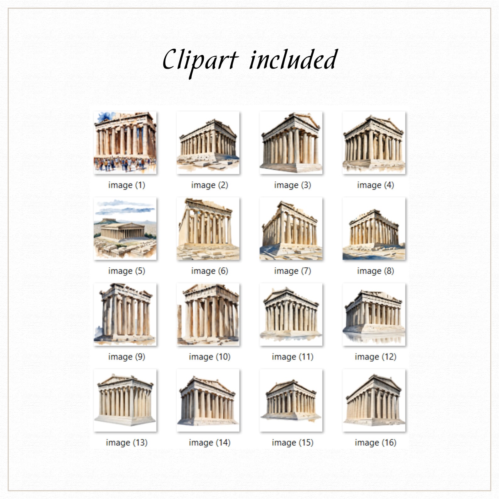 Parthenon Clipart, Parthenon, Ancient Greek Clipart, Greek Mythology ...