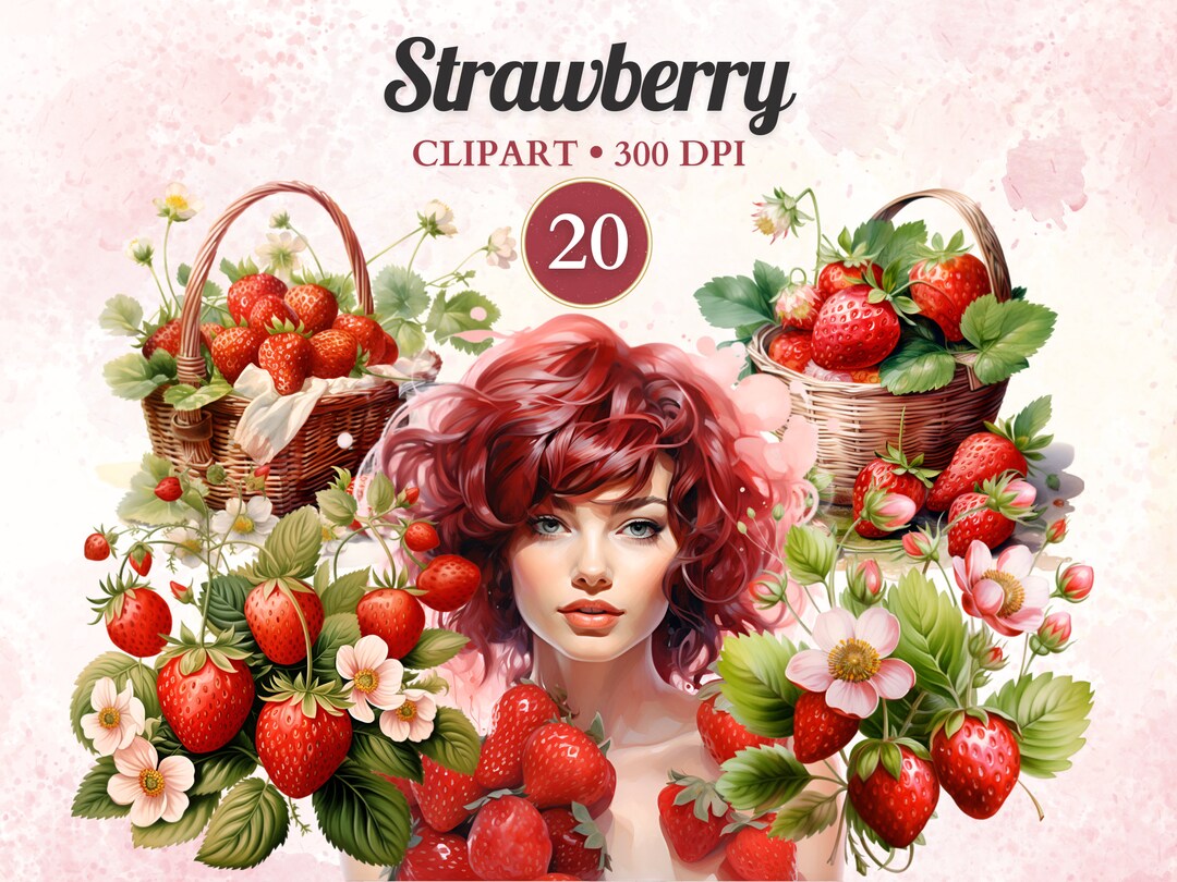 Strawberry Clipart, Strawberry Girl, Fruit Basket, Fruit Clipart, Berry ...