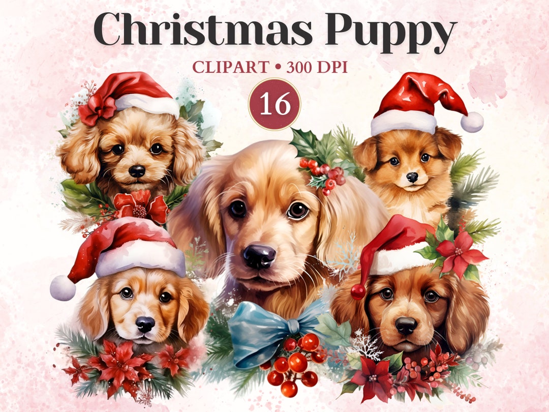 Christmas Puppy Clipart Dog Clipart Dog Png Merry - Etsy