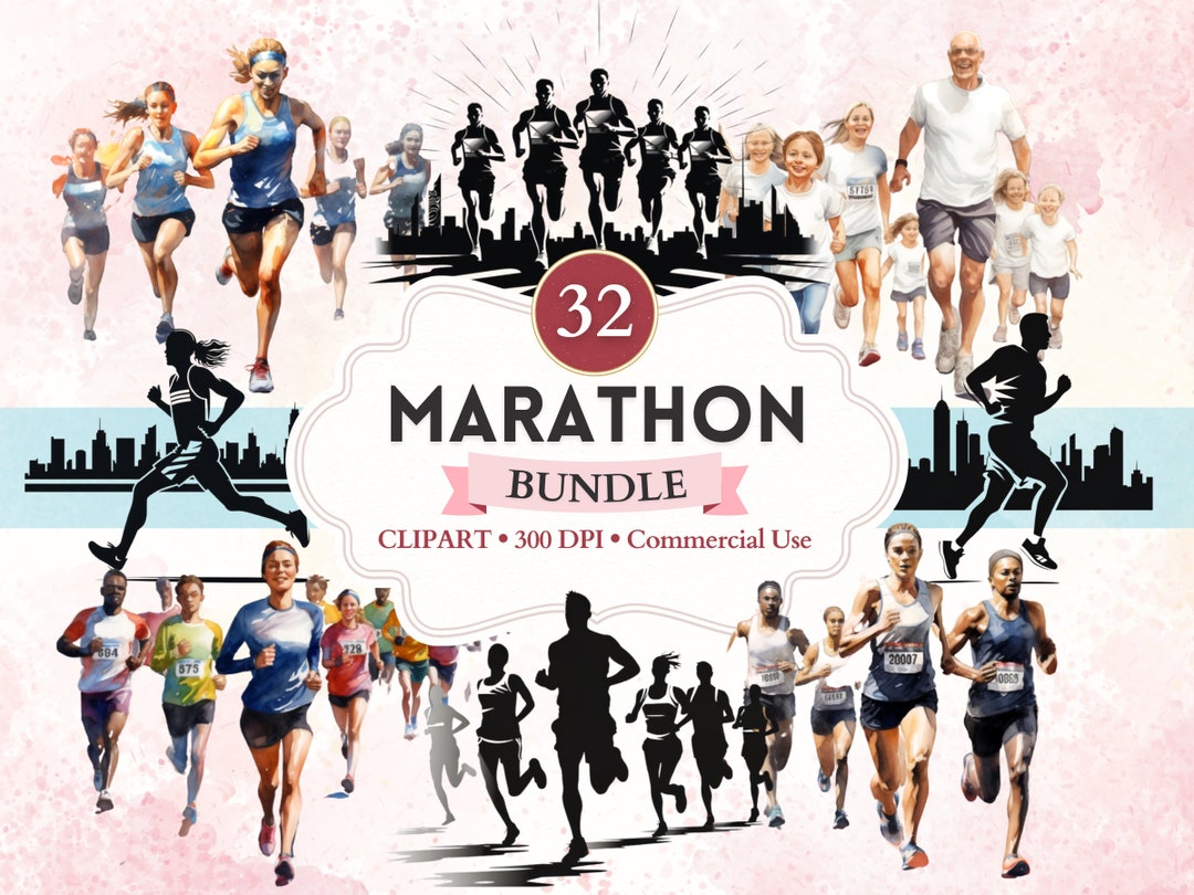 Marathon Clipart Bundle, Marathon Png, Running Png, Runner Clipart ...