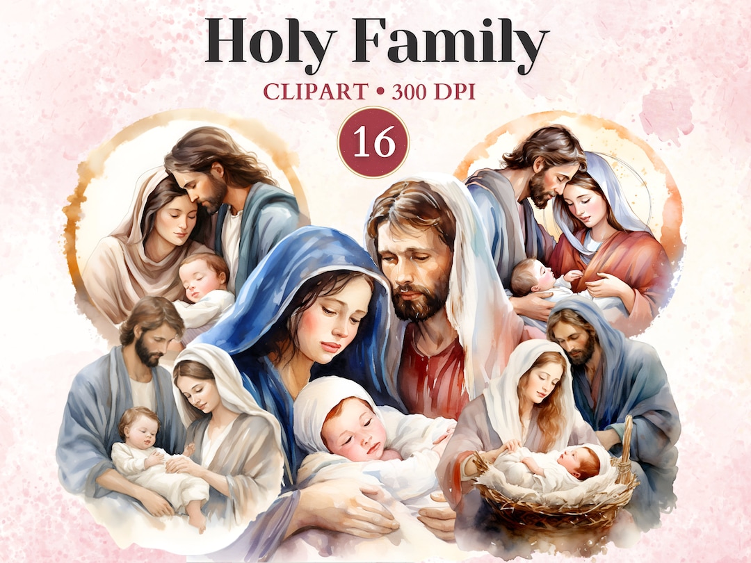 Holy Family Clipart, Christmas Nativity Scene, Holy Family Icon, Mary ...