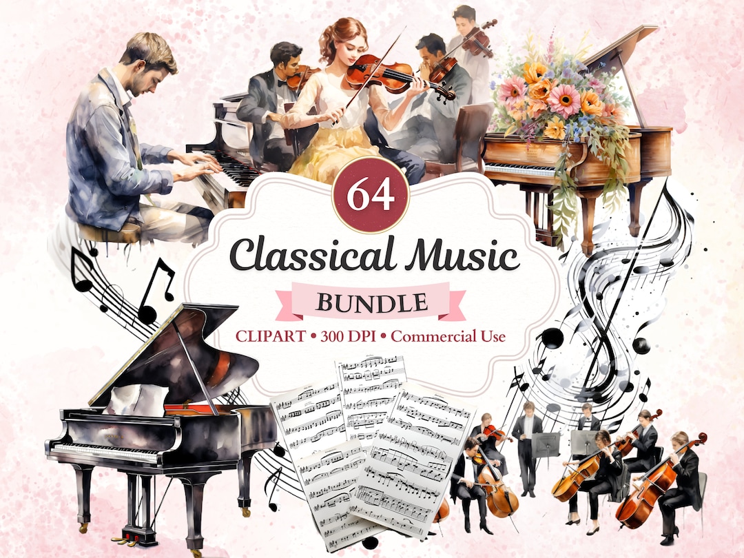 Classical Music Clipart Bundle, Orchestra, Music Clipart, Music Sheet ...