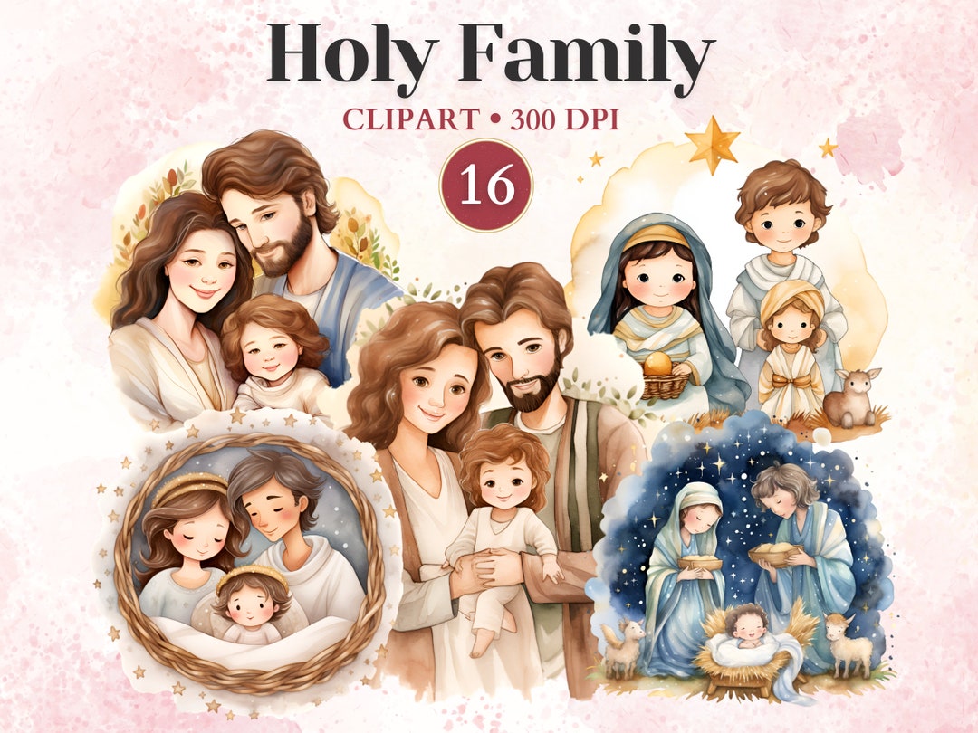 Holy Family Clipart, Nativity Scene, Holy Family Icon, Jesus Clipart ...