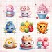 Kawaii Food Clipart Bundle, Set, Watercolor, Cute Food, Sweets, Candy ...