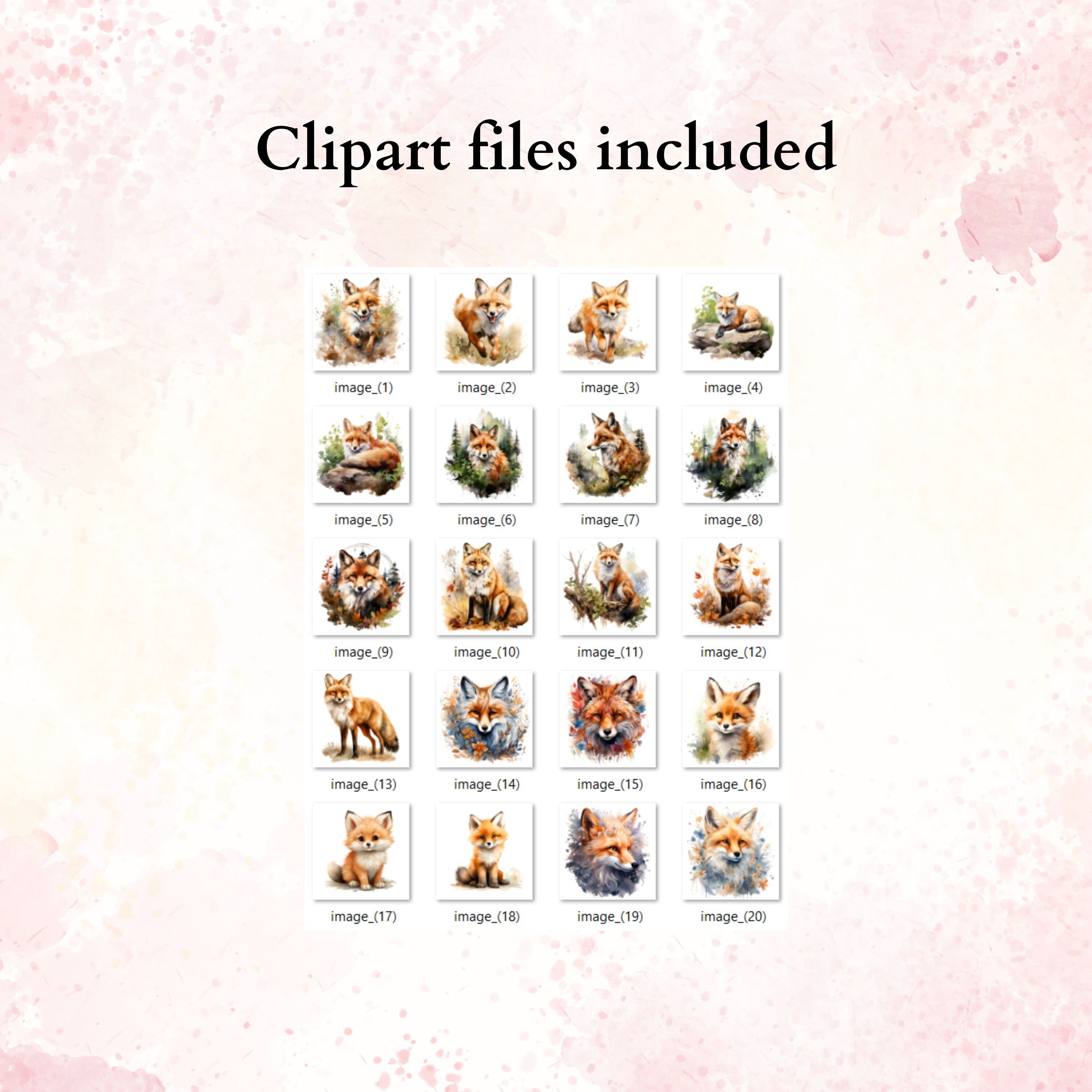 Fox Clipart, Watercolor, Fox Png, Woodland Animal, Forest Animal ...