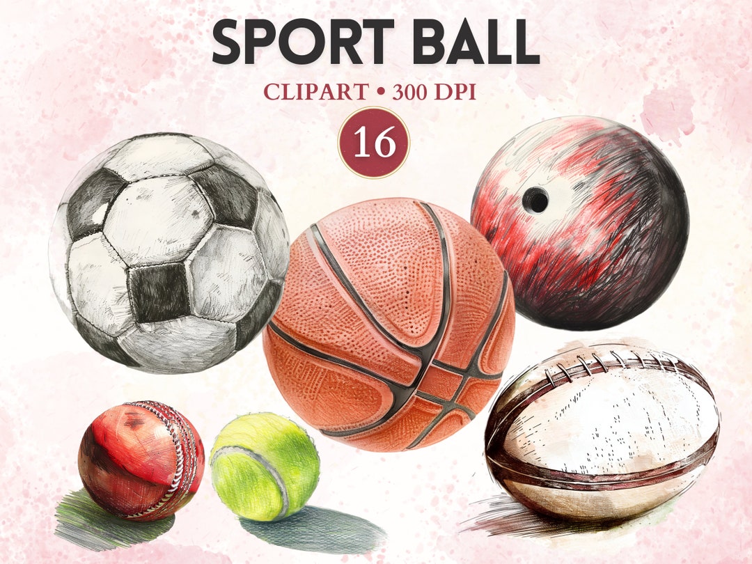 Realistic Sport Ball Clipart, Soccer Ball, Basketball, Baseball, Tennis, Football, Sport Clipart ...