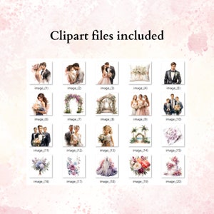 Watercolor Wedding Clipart, Marriage Clipart, Romantic Clipart, Wedding ...