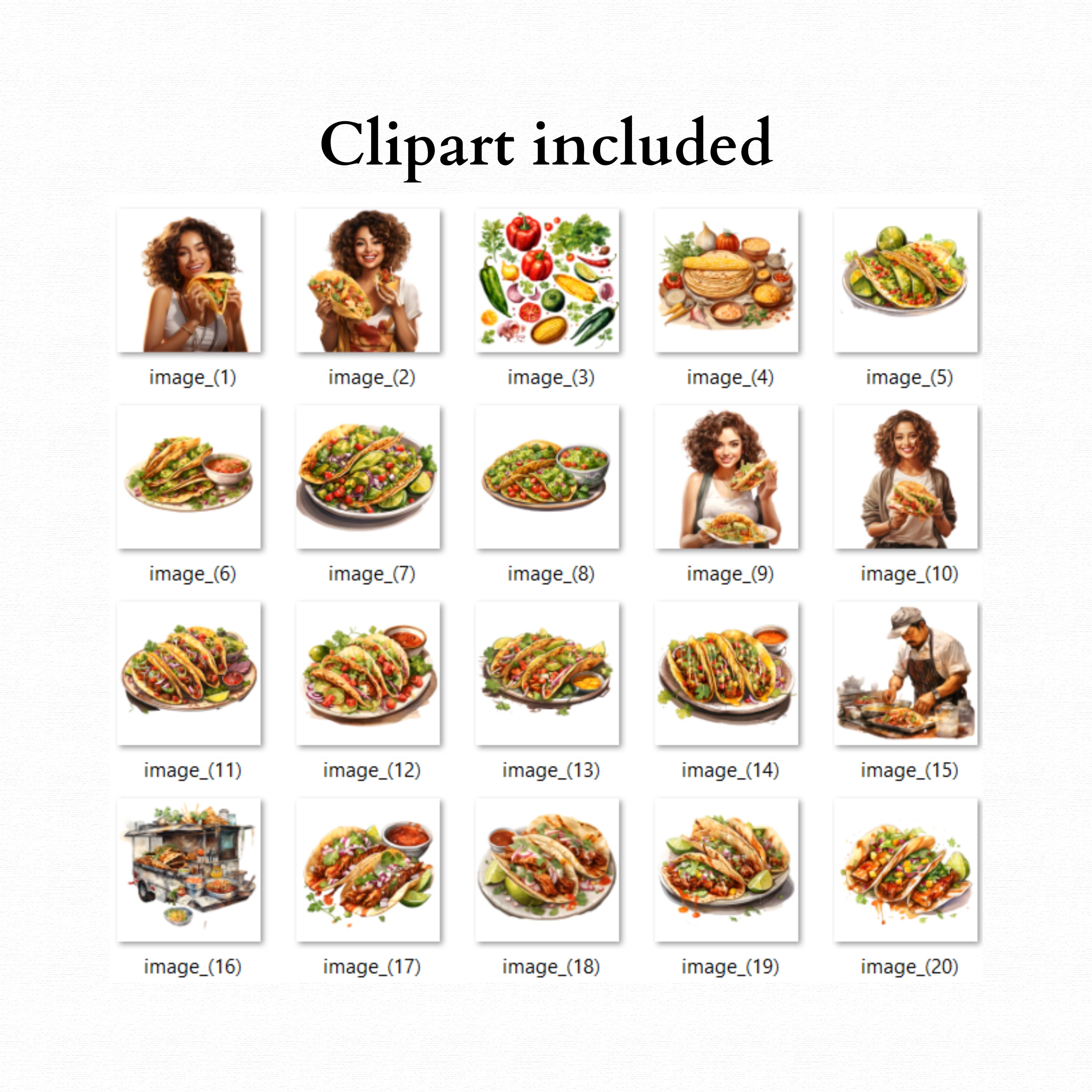 Taco Clipart Taco Tuesday Mexican Food Mexican Fiesta - Etsy